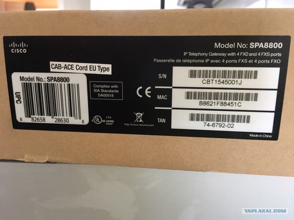 Шлюз VoiceIP Cisco SB SPA8800 - ЯПлакалъ
